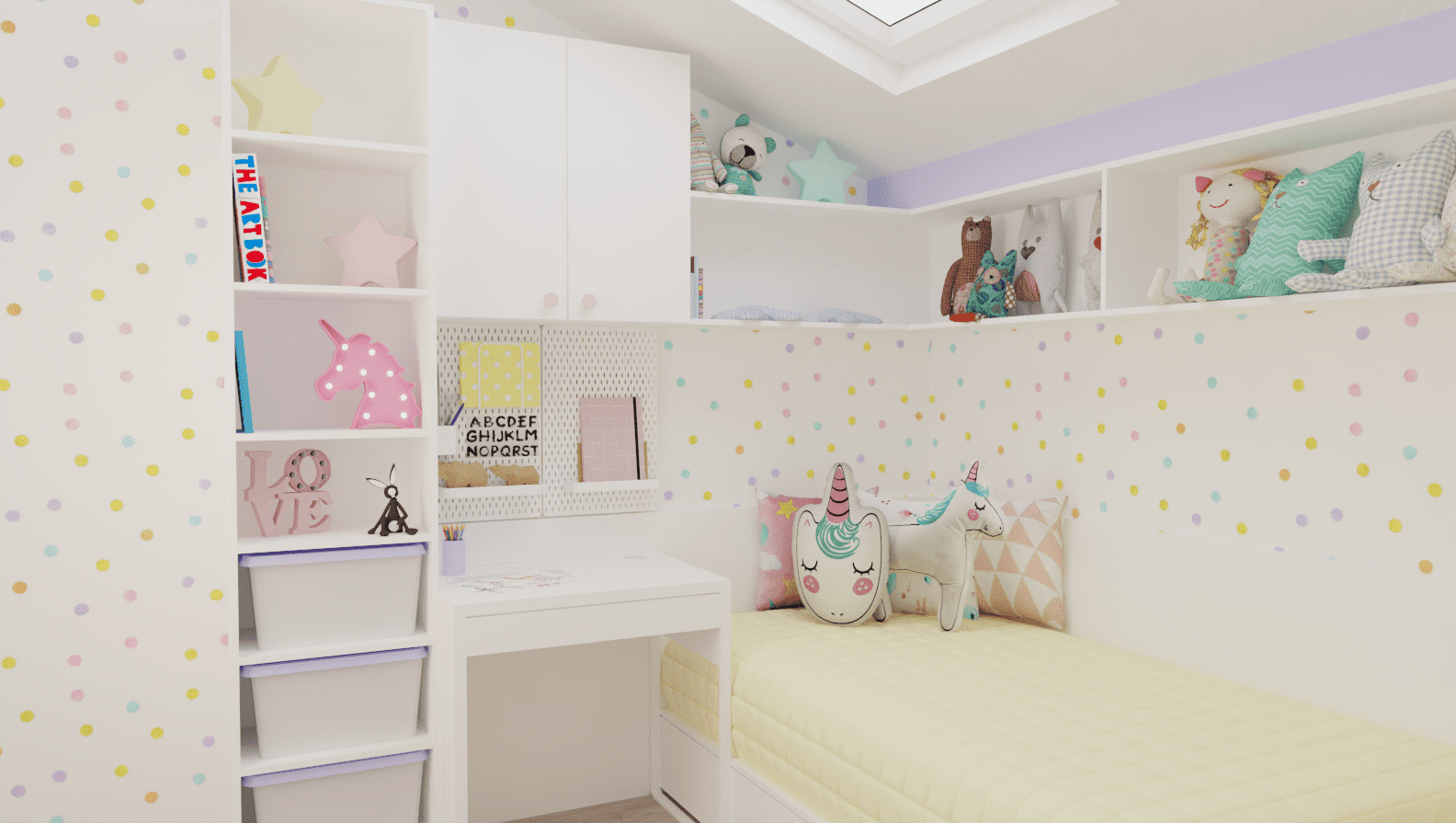 Kids room with yellow accents – Dekorama